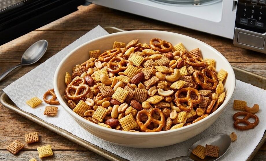 5-Minute Microwave Crispy Snack Mix — Easy 5-Minute Recipe